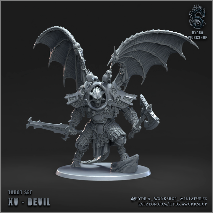 3D Printable Tarot set - XV Devil by Hydra workshop miniatures